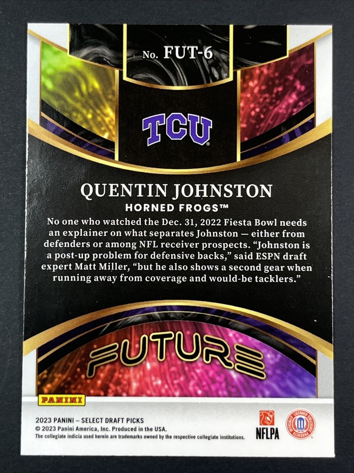2023 select Future, Quentin Johnston, Los Angeles Chargers, FUT-6 ...