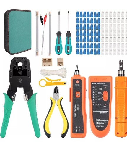 Network Cable Tester Tool Kit for CAT5, CAT6, RJ11, RJ45. Includes ...