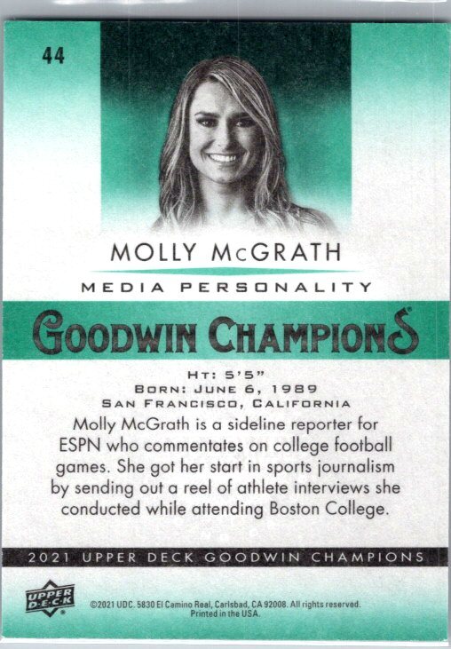 2021 Upper Deck Goodwin Champions #44 Molly McGrath | eBay
