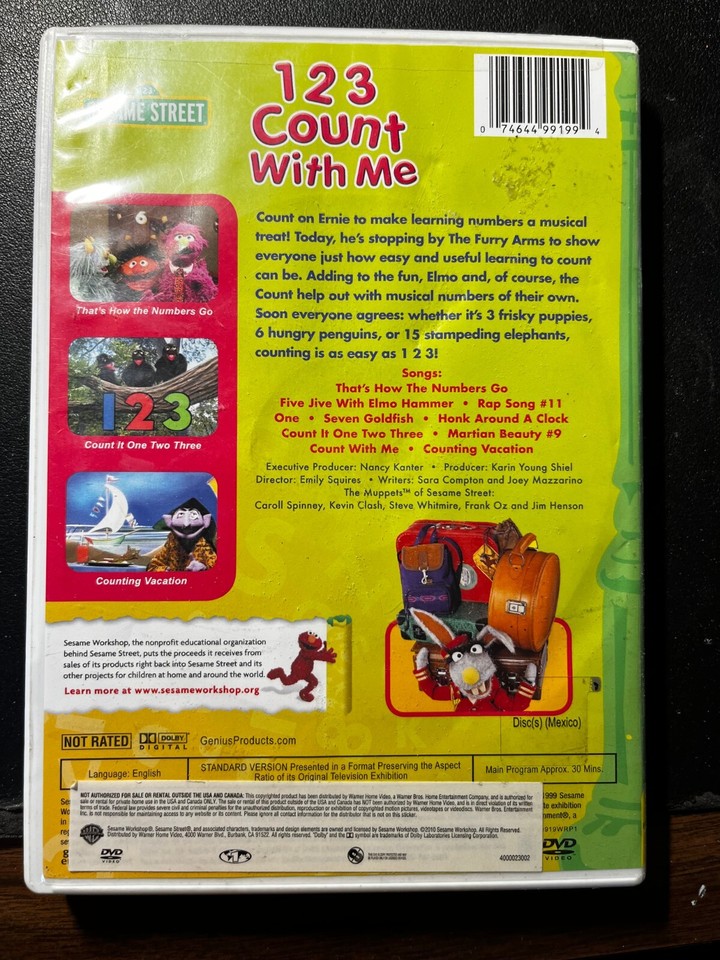 Sesame Street 123 - 123 Count with Me Very Good DVD | eBay