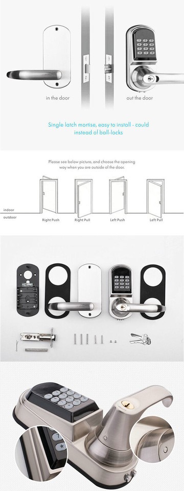 Mechanical Home Door Lock Set Keyless Entry Digital Code Keypad ...