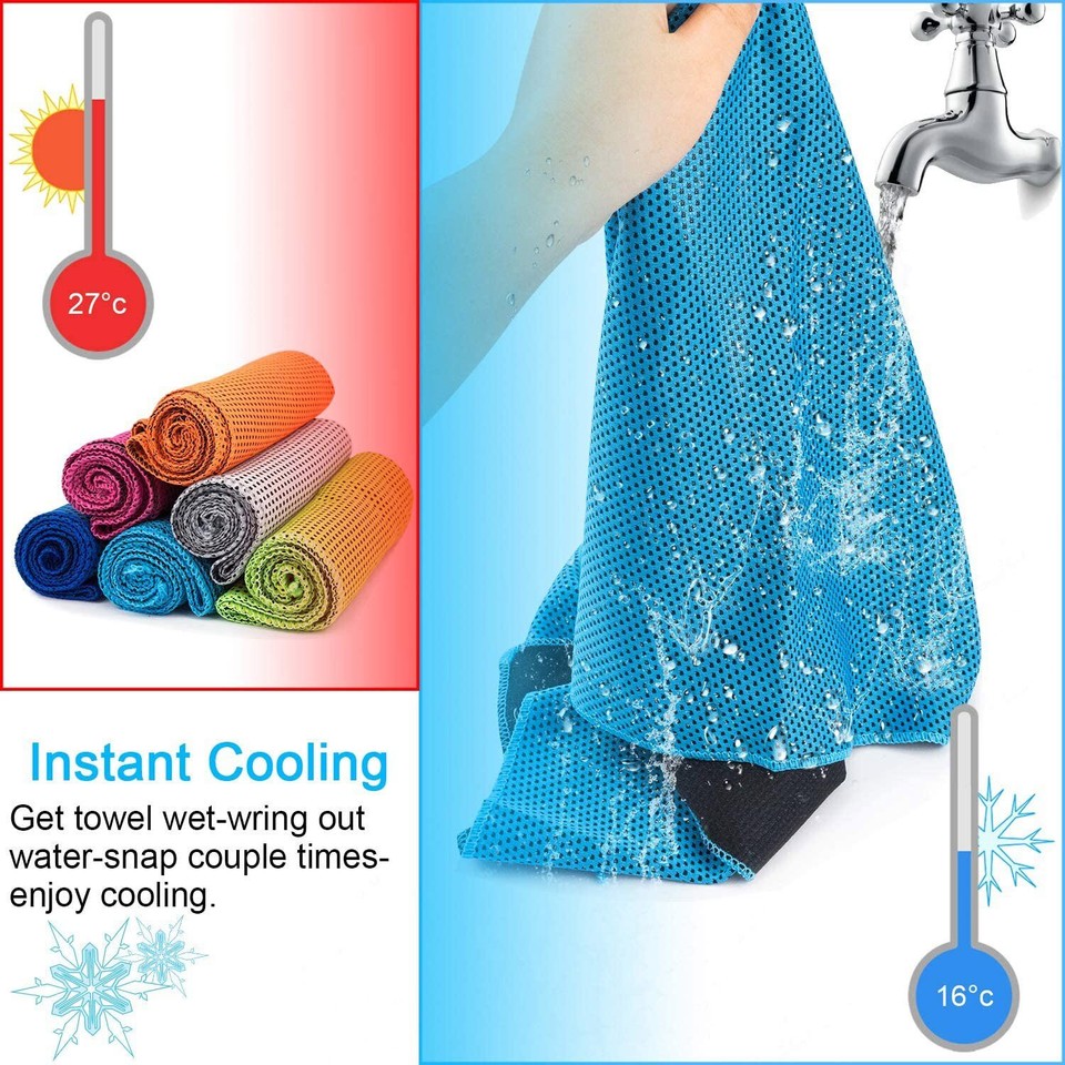 1-20 x Ice Cooling Towel Neck Wrap For Sports Running Jogging Gym ...