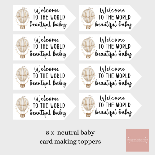 8 New Baby Card Making Banners Embellishments Sentiments Toppers Gender ...