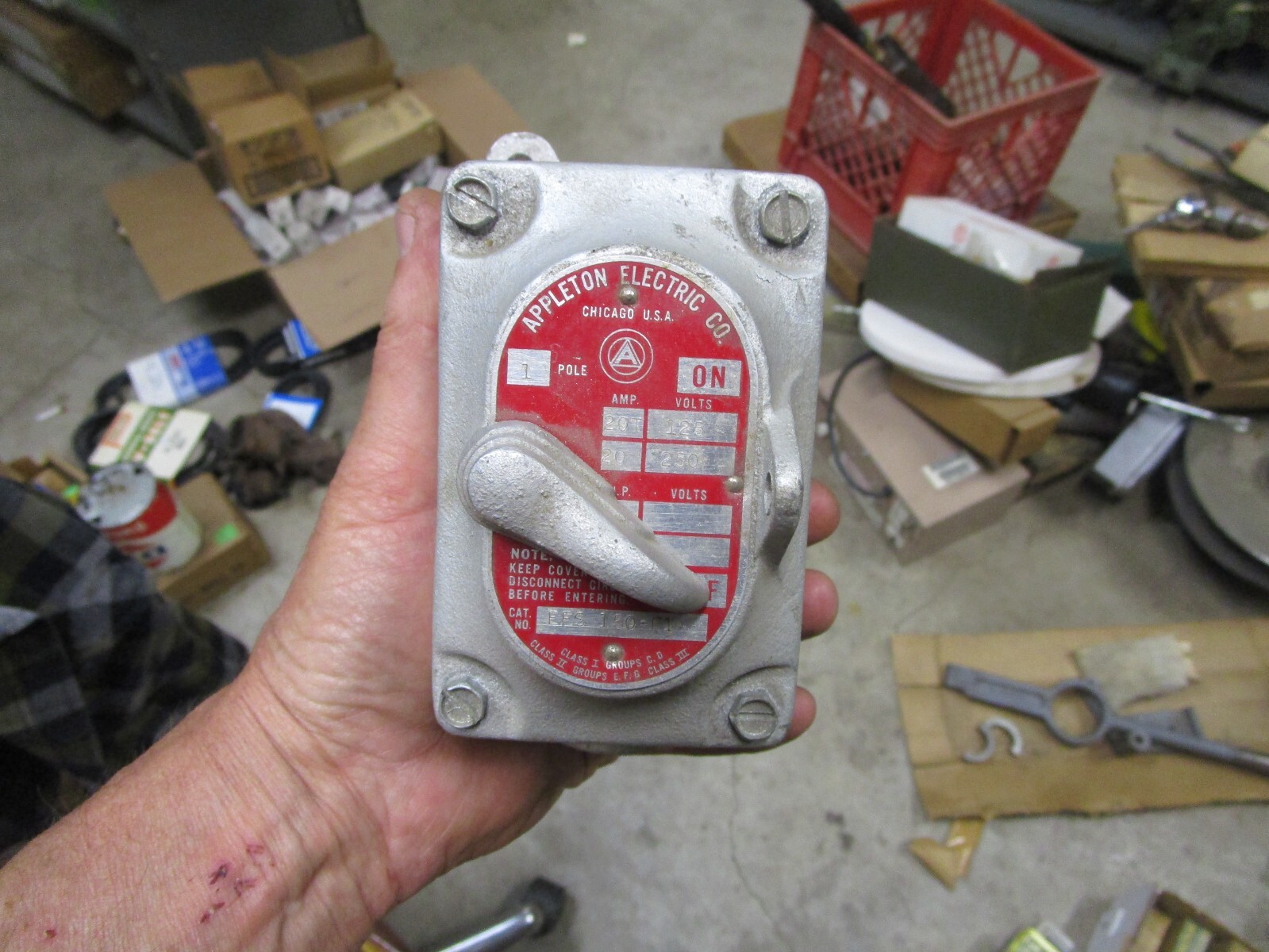 NOS OLD SCHOOL Appleton EFS 150-F1 Explosion Proof Iron SWITCH With ...