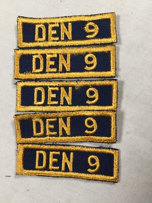 Cub Scout Den Number 9 set of 5 gauze back BSA Rank Patch | eBay