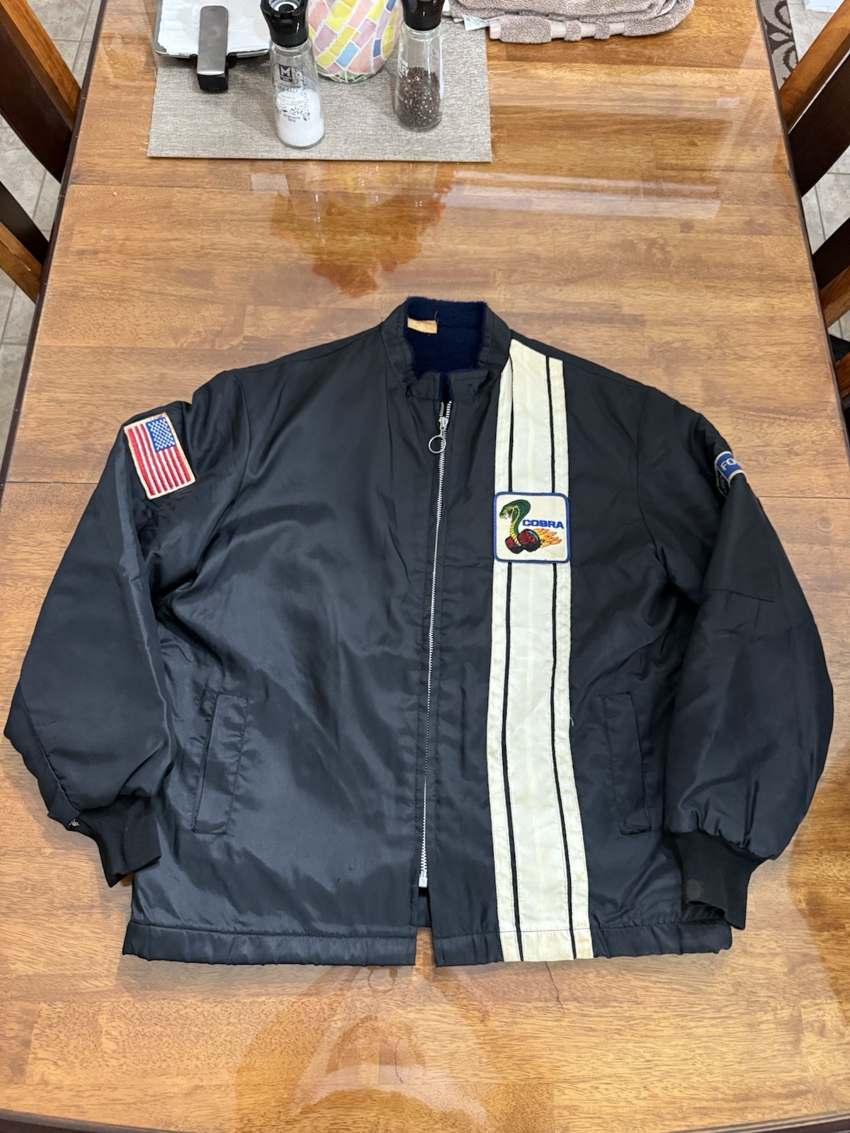 VTG 70s Ford Cobra Racing Windbreaker Jacket Medium B… - Gem