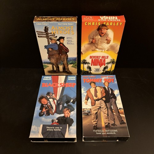 Chris Farley 4 VHS Lot Tommy Boy Black Sheep Almost Heroes Beverley ...
