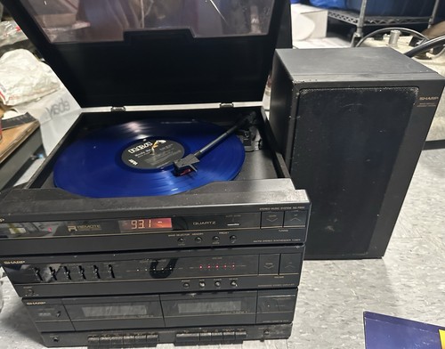 Sharp SG-F800 Stereo Turntable Dual Cassette w/One Speaker . Everything ...