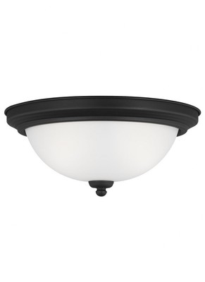 2 Light Flush Mount-Midnight Black Finish-Incandescent Lamping Type ...