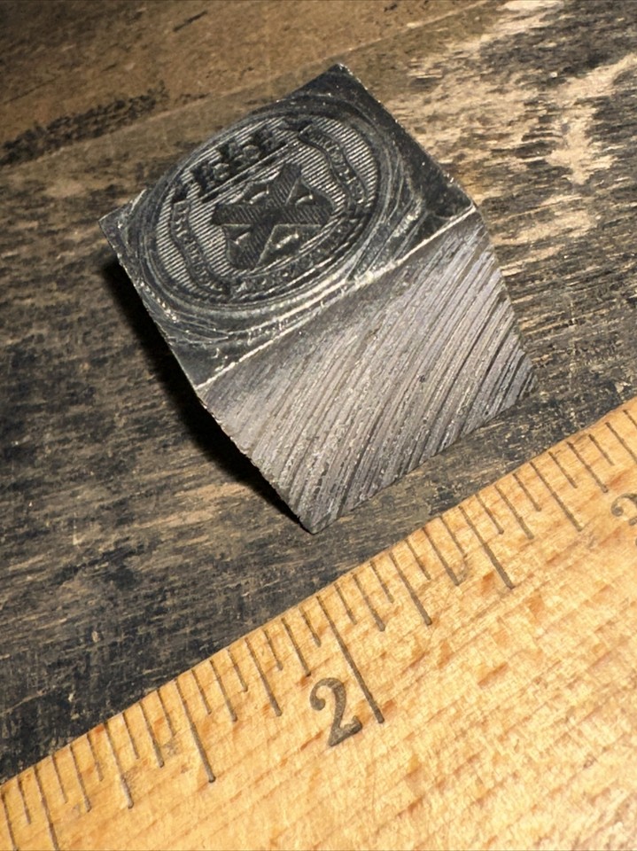 Print Block “ Canton Stoughton Ponkapoag “ Crest Lead Block. Nice ...