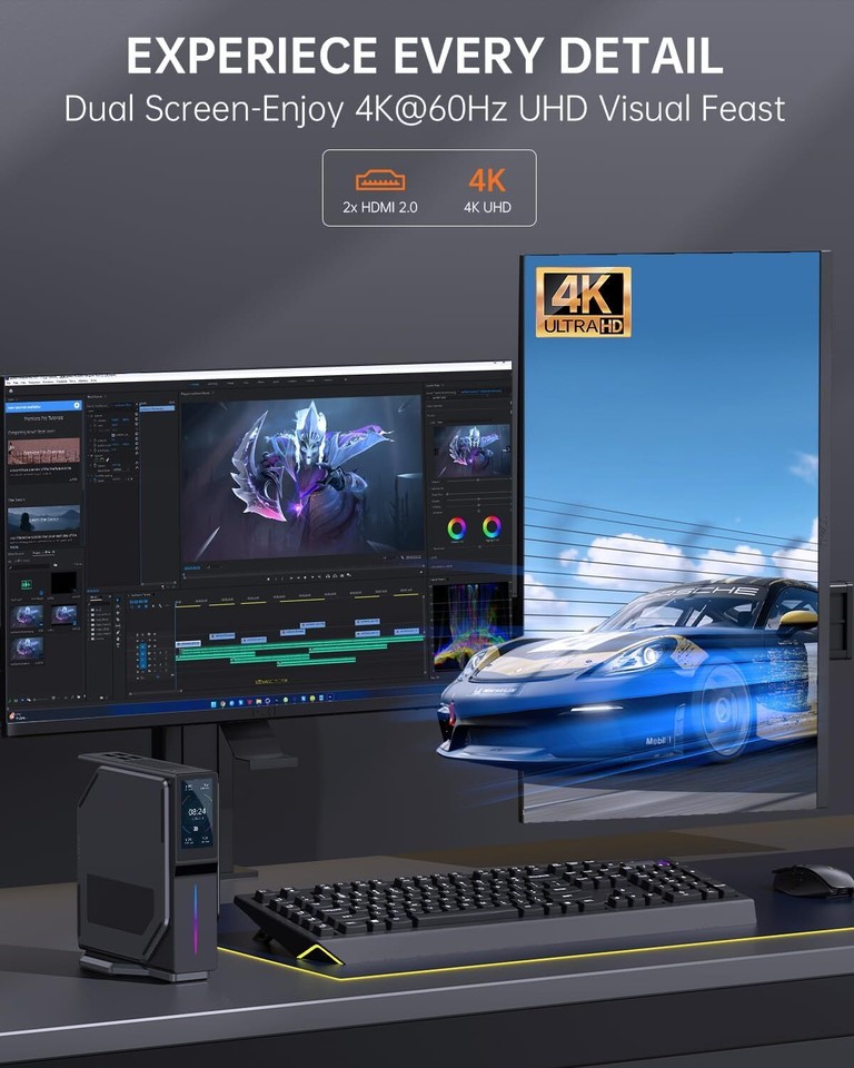 ACE 4K Mini PC Intel 12th N97(4C/4T Up to 3.6GHz）16GB RAM 512GB Windows ...