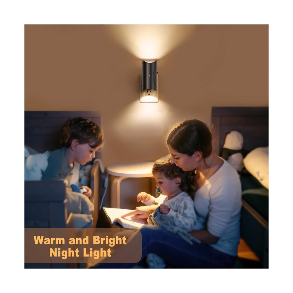 Aora Night Light, Plug-in Wall Mount with Dusk to Dawn Sensor, Set ...