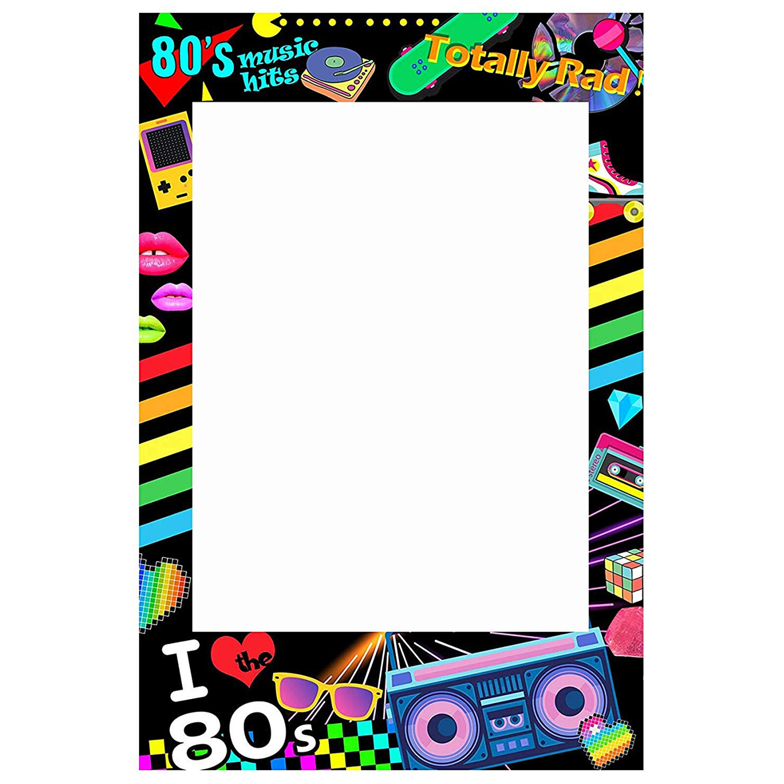 I love 80s Photo Booth Frame Photobooth Props Retro Music Dance Party ...