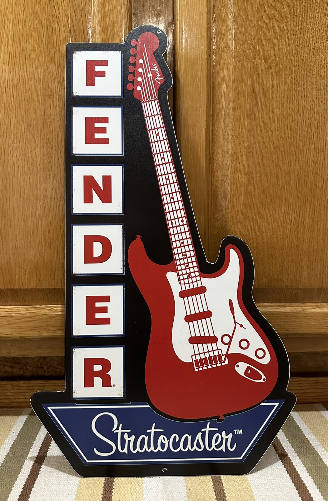 Fender Guitar Sign Stratocaster Metal Electric Pick Guard String Band ...