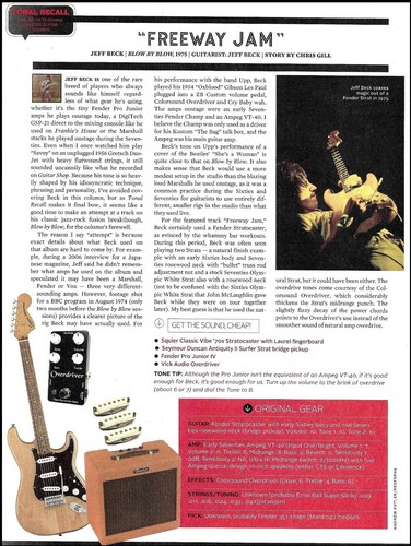 Jeff Beck with Freeway Jam Fender Stratocaster Pro Jr IV amp gear Blow ...