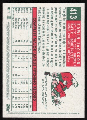 2008 Topps Heritage #413 Edwin Jackson | eBay