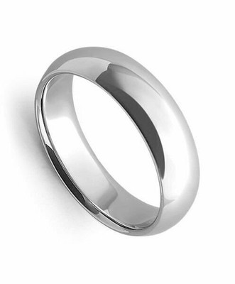 Mens Women Solid 14K White Gold Plain Wedding Ring Band Comfort Fit 6MM ...