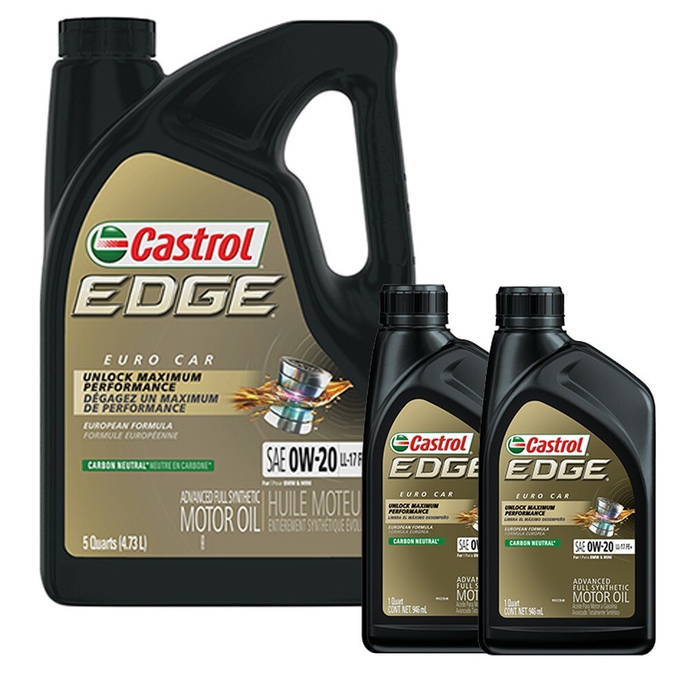 7 Liter Castrol Edge LL 17 FE+ 0W-20 Synthetic Engine Oil 7 x 1L for ...