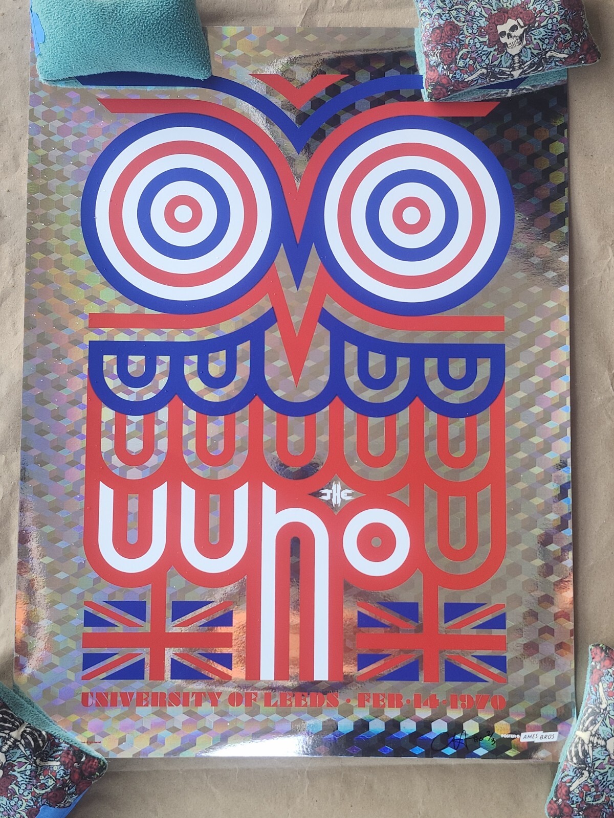 RARE The Who Poster 2/14/1970 University Of Leeds. Cubic Foil Variant ...