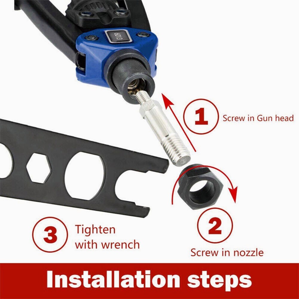 110PCS M3-M12 Professional Hand Tool Riveter Nut Rivnut Gun Mandrel ...