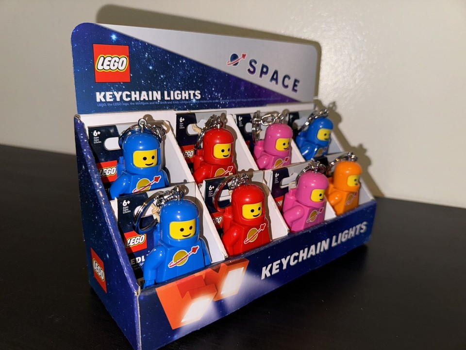 Lego Space Minifigure Spaceman LED LITE Keychain NEW Blue Red Pink ...