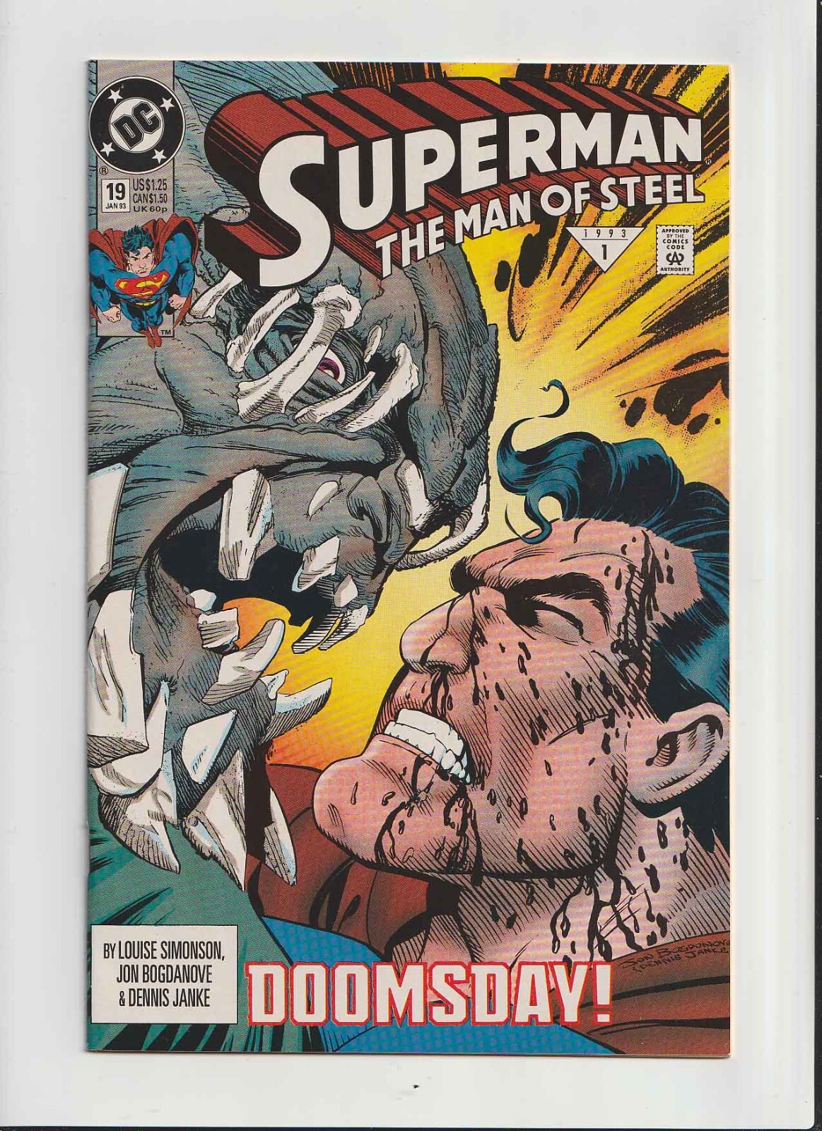Superman: The Man Of Steel #19 (1993) 1st Doomsday Cover Appearance | eBay
