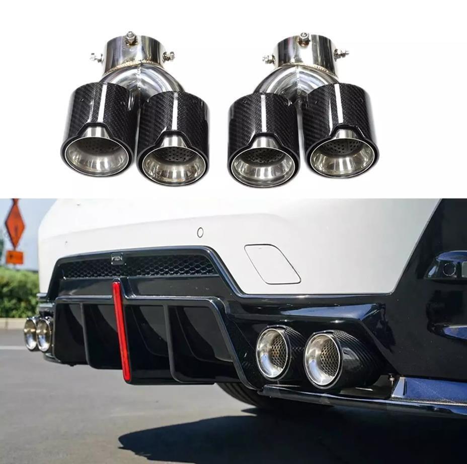 Stainless Quad Exhaust Tip Finishers 19-25 For BMW G20 M340i Carbon ...