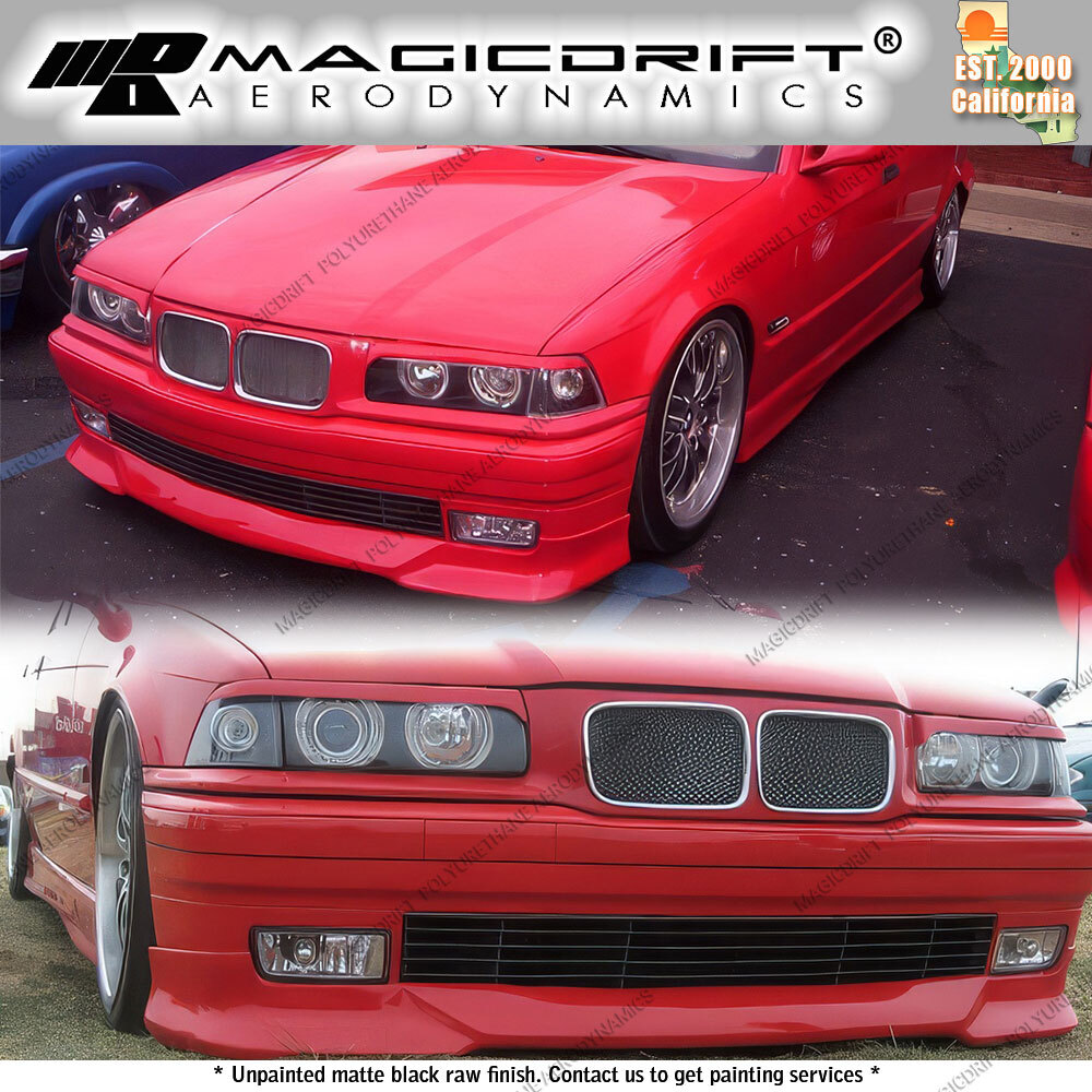 Hatchback Spoiler IKON MOTORSPORTS M-Tech Front Bumper Lip For BMW E36 ...