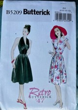 Butterick B5209 Retro Vintage 1947 Misses Dress Sewing Pattern Size 8 ...