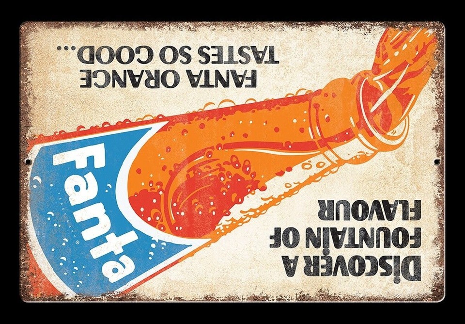 Drink Fanta Orange Drink Coca Cola Coke Soda Pop Bottle USA Wall Metal ...