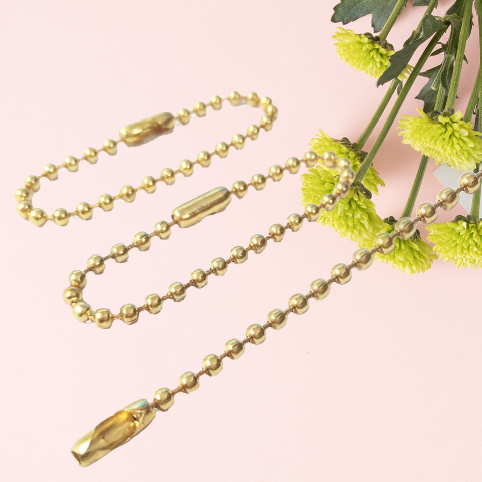 100 PCS Metal Tag Hanging Chain Craft for Keychain Clasp Ball Chains ...