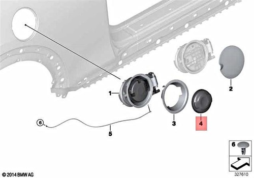 Genuine MINI Cooper JCW F55 F56 F57 Fuel Filler Cap Piano Black ...