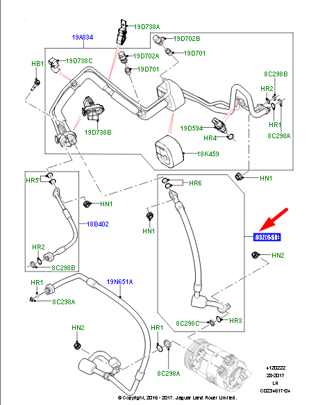 OEM Land Rover Range Rover Evoque L538 Air Con Hose LR061889 Genuine ...
