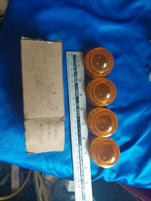 4 Wooden Clinker Boat Navigation Lights replacement amber glass screw ...