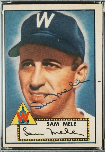 1952 Topps Sam Mele Signed Baseball Card #94 PSA 4 DNA 9 Auto Certified ...