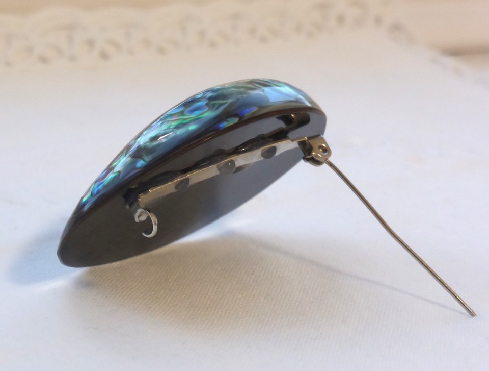 BEAUTIFUL ABALONE PAUA SHELL VINTAGE BROOCH - weight 7gm. | eBay UK