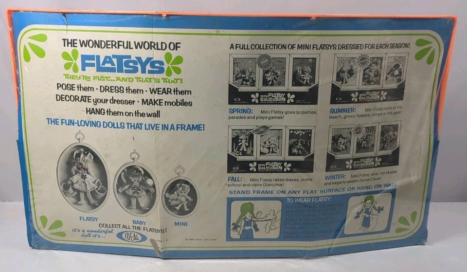 New! Vintage 1969 Ideal Flatsy Poseable Doll Summer Mini Collection ...