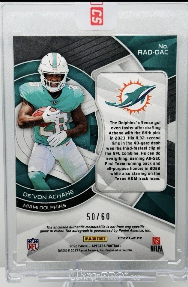 DEVON ACHANE Spectra RPA Tri-Color Auto 50/60 Panini Sealed RAD-DAC MIA ...