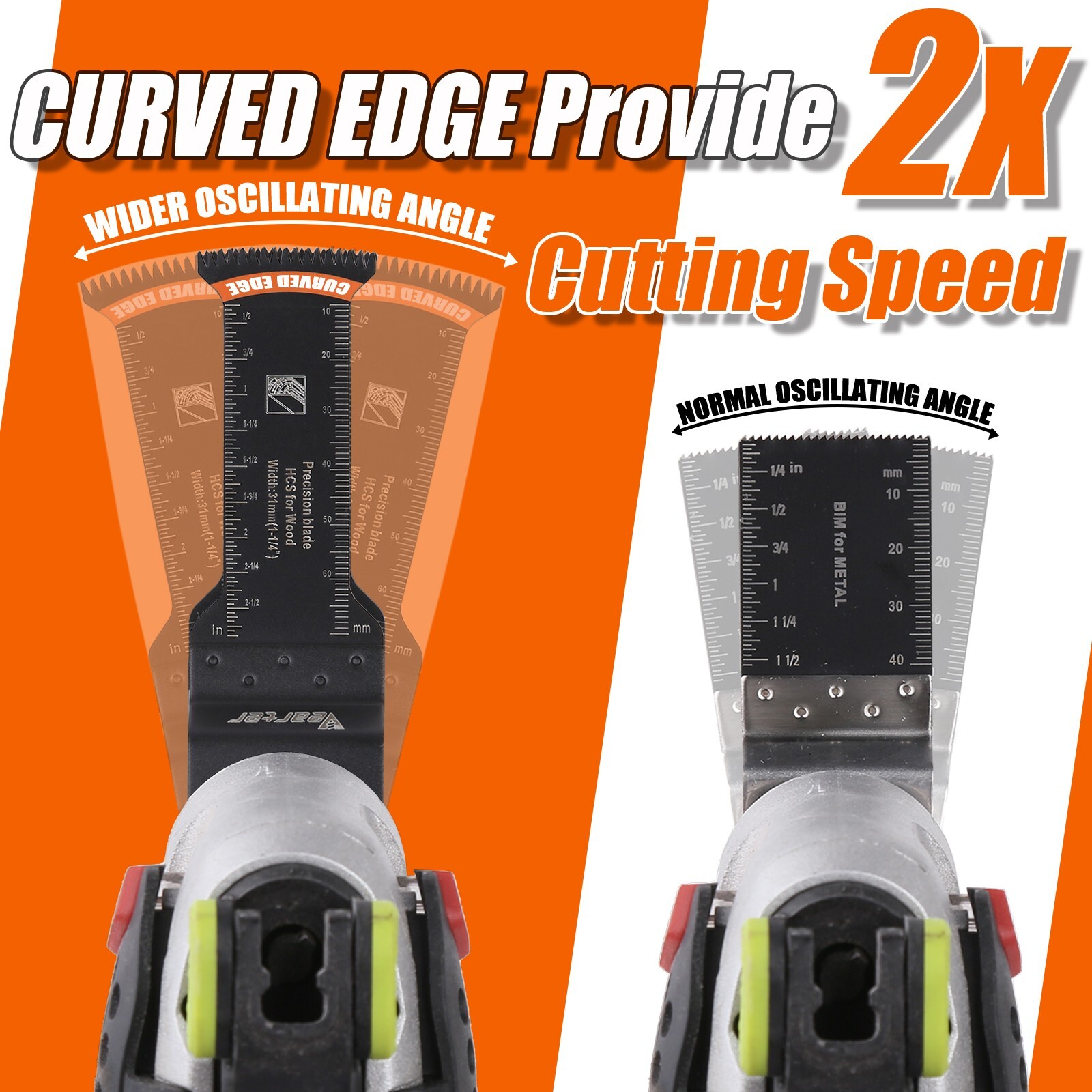 7PCS HCS Oscillating Saw Blade Set 1-1/4''Universal MultiTool Blade Kit ...