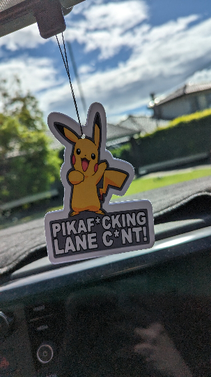 Pika A Lane Pikachu Car Air Freshener - Scent Peppermint Funny car, 4x4 ...