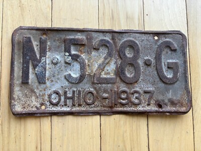 1937 Ohio License Plate | eBay