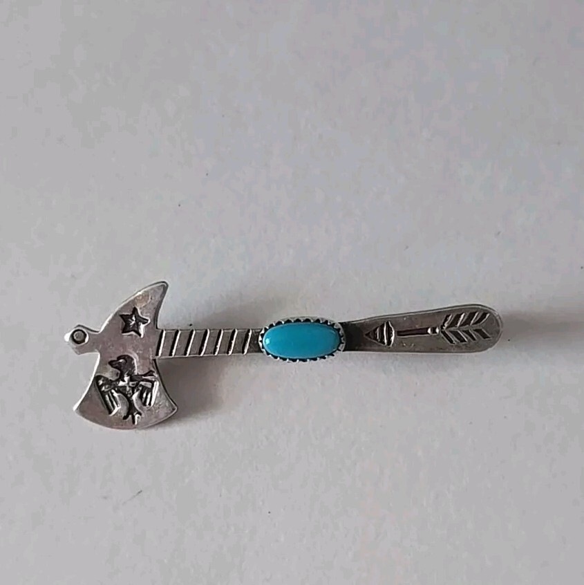 Bell Trading Post Tomahawk Navajo Symbols 925 Turquoi… - Gem