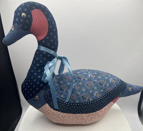 Vintage Patchwork Quilted Goose Handmade Stuffed Decor Rustic Farmhouse ...