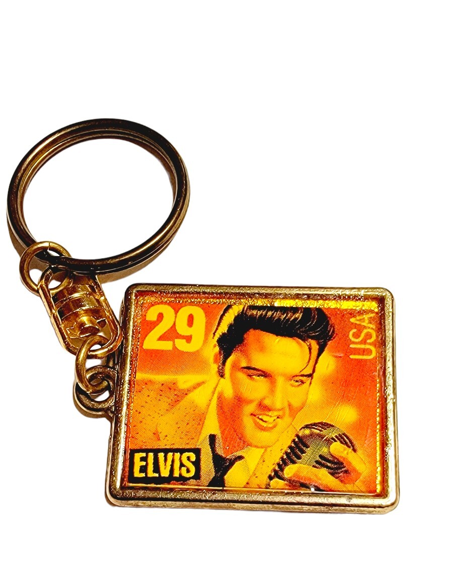 Elvis Presley Postage Stamp Keychain USPS Postal Service Commemorative ...