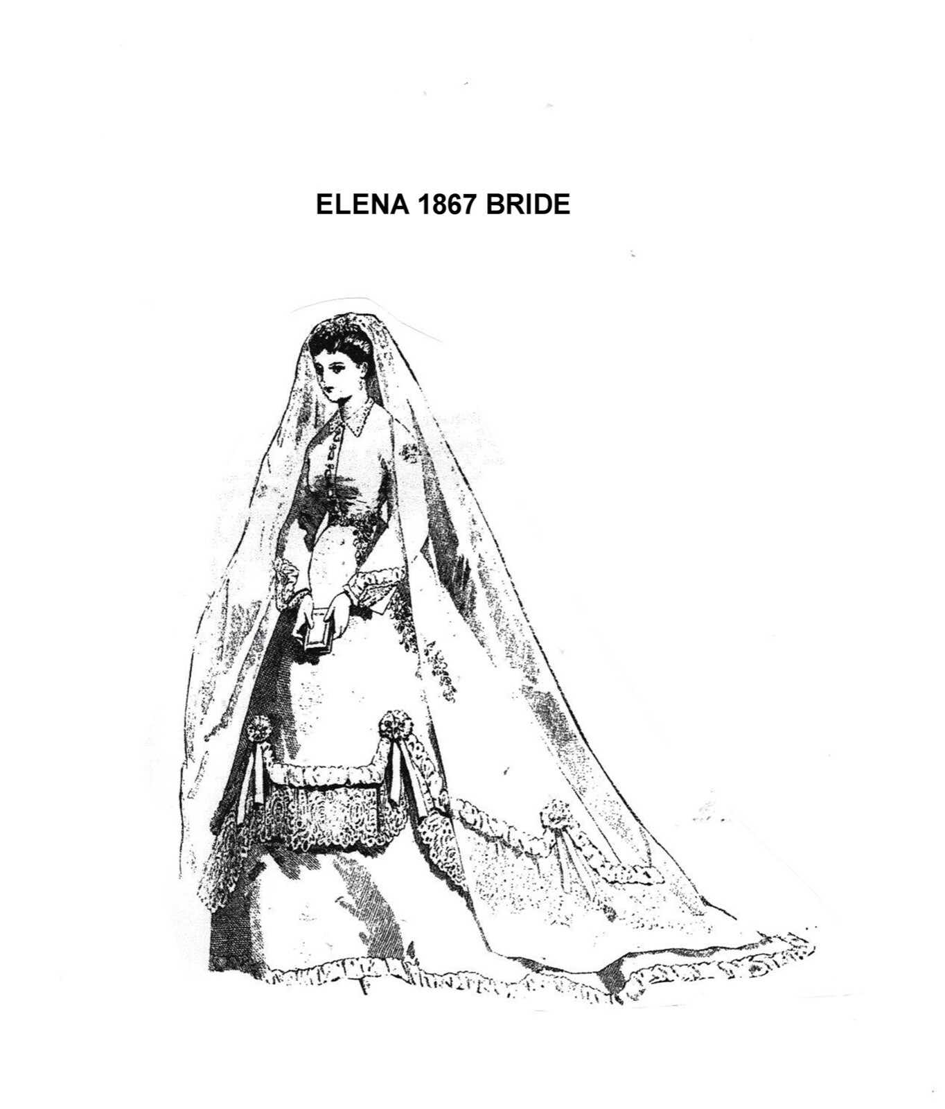 Ella DeHart 1867 Elena Bride sewing pattern 11 1/2" Cloth doll and Gown New COPY | eBay