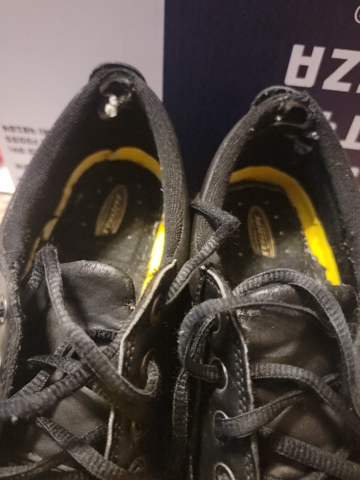 Safetrax Men’s Black Leather Steel Toe Work Shoes 9.5M Slip and Oil ...