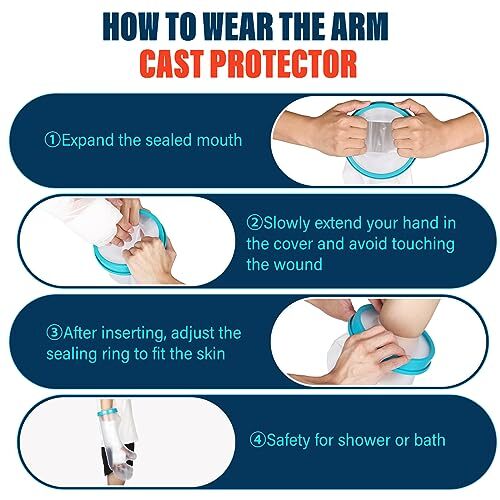 Waterproof Arm Cast Cover Shower Adult Reusable Cast Protector for ...