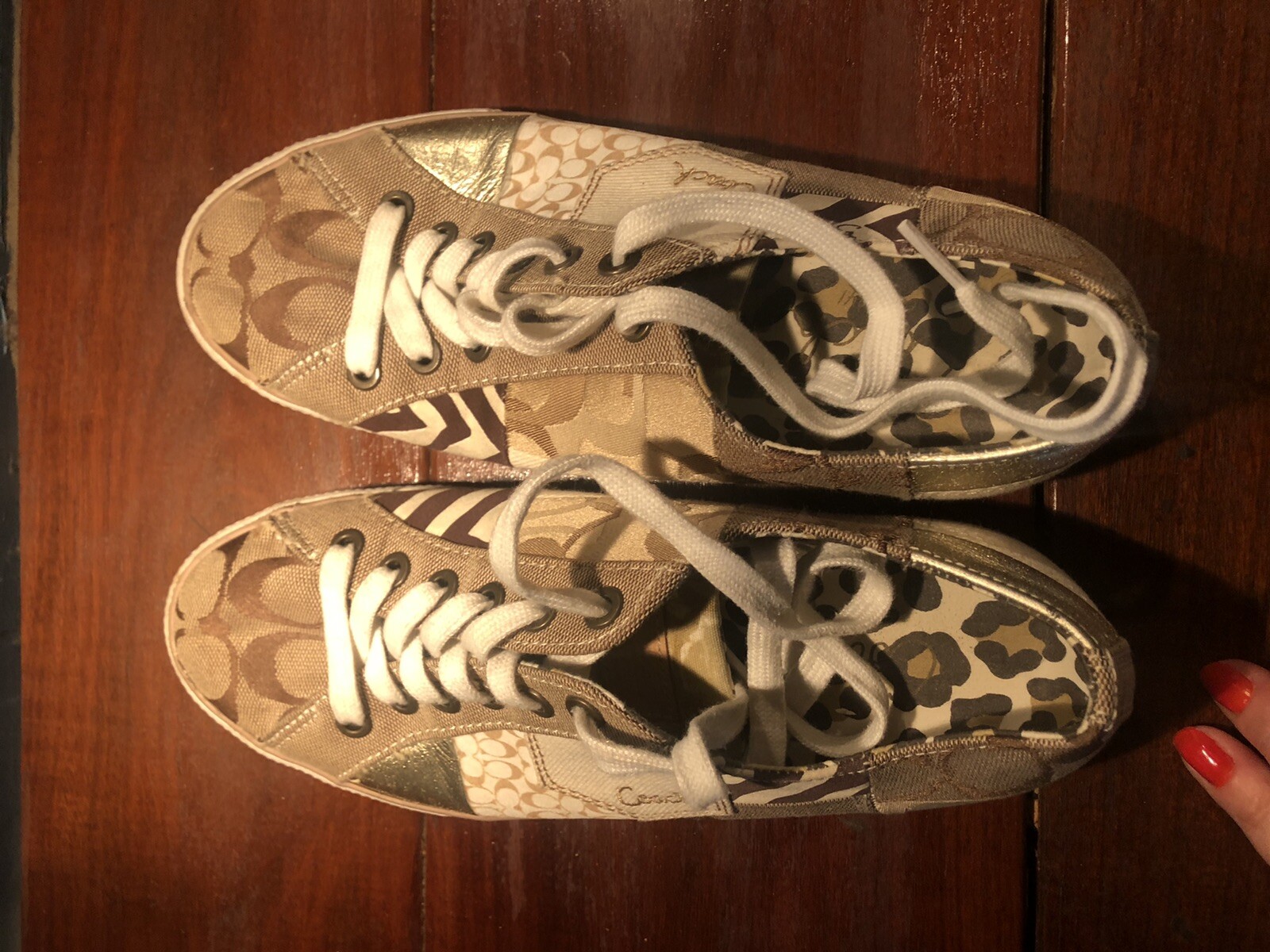 COACH Tonya Patchwork Logo Canvas & Leather Sneakers … - Gem