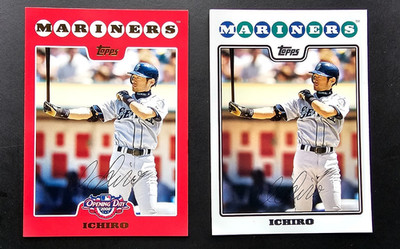 Lot (2) 2008 Topps Ichiro Opening Day #139 Topps Base #320 HOF Mariners ...