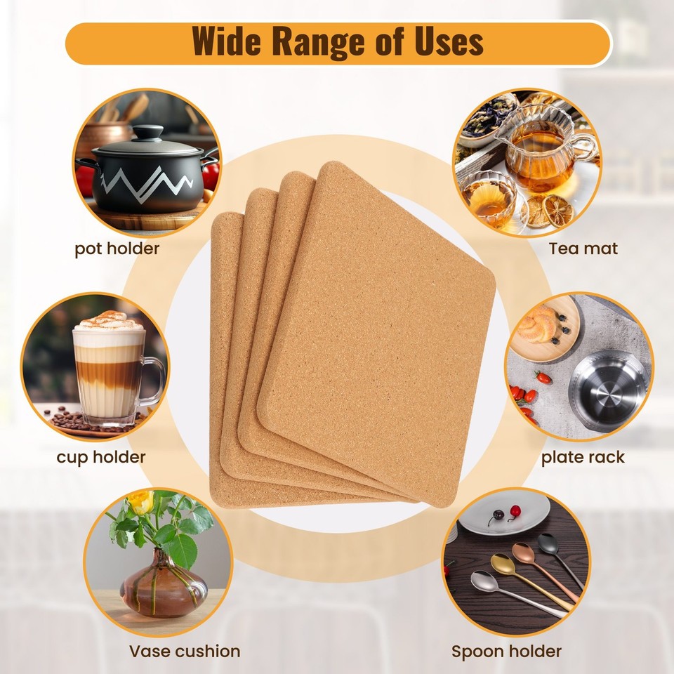 Cork Coaster Cork Pad for Hot Dishes, 8 Inch Heat Y6C79431 | eBay Australia